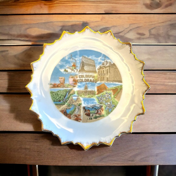 Unknown | Accents | Vintage Colorful Colorado Decorative Souvenir Plate Points Of Interest ...